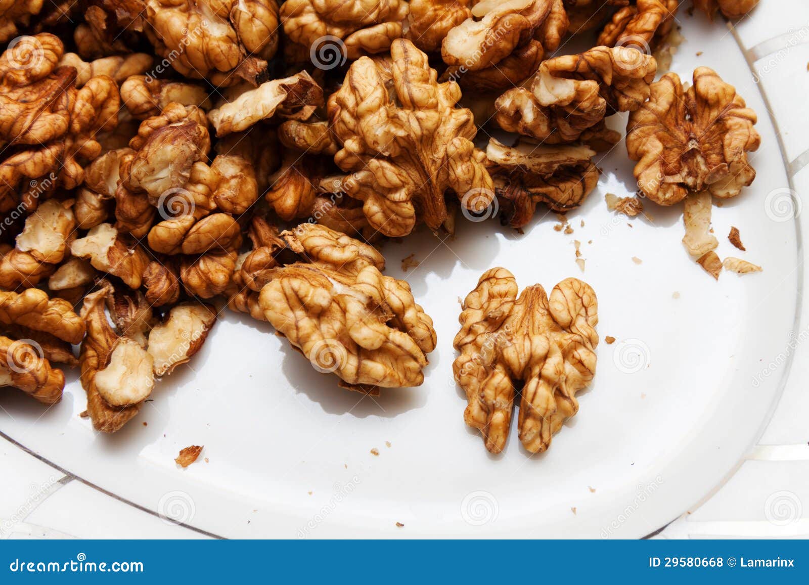Raw wallnuts in a plate stock photo. Image of nature - 29580668