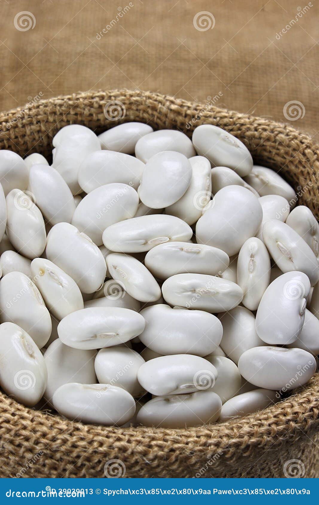 Raw white beans stock image. Image of canvas, eating - 39039013