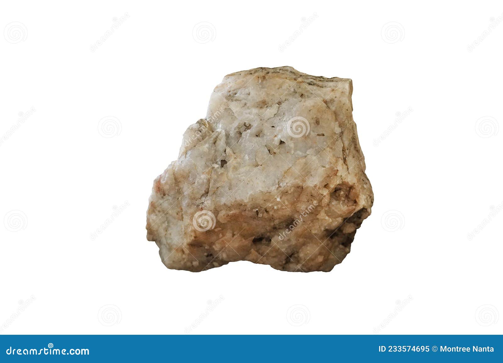 Raw White Quartz Rock Stone Isolated on White Background. Quartz Grows ...