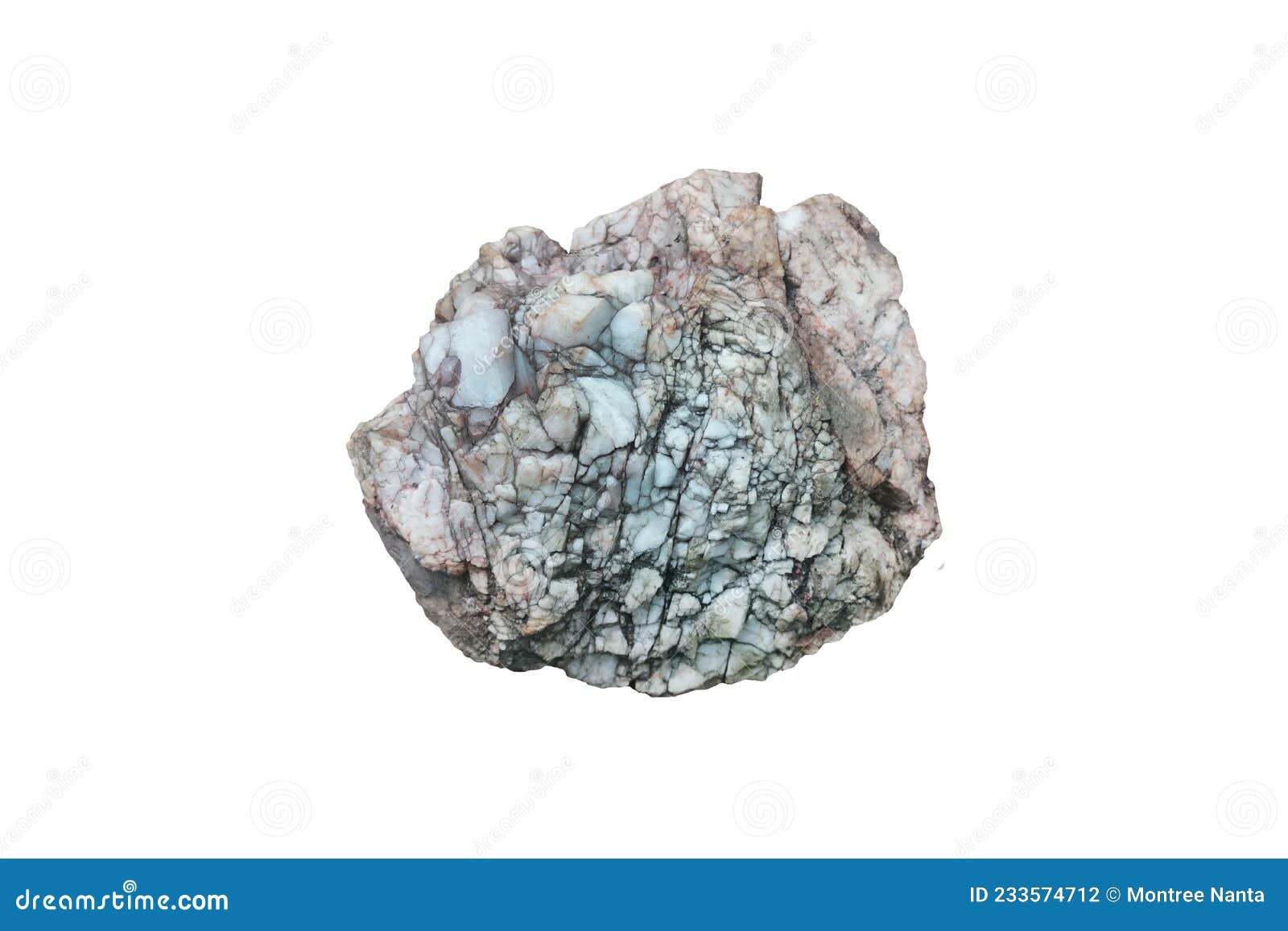 Raw White Quartz Rock Stone Isolated on White Background. Quartz Grows ...