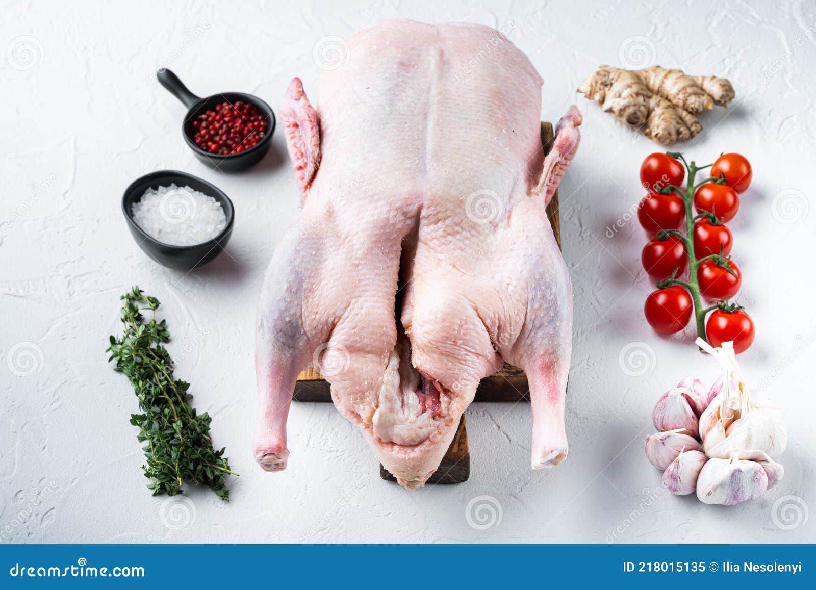 Raw Whole Duck on White Background Stock Image - Image of white ...