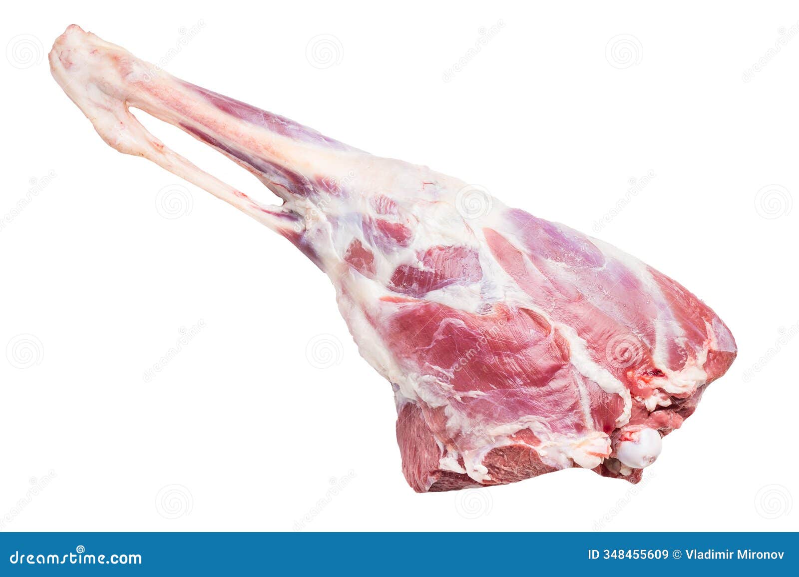 Raw Whole Lamb Leg, Fresh Mutton Meat Isolated on White Background. Top ...