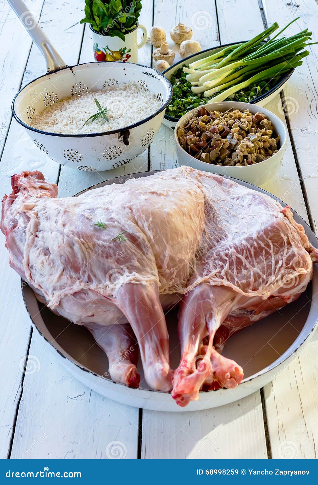 Raw whole lamb stock image. Image of mint, peppers, sheep - 68998259