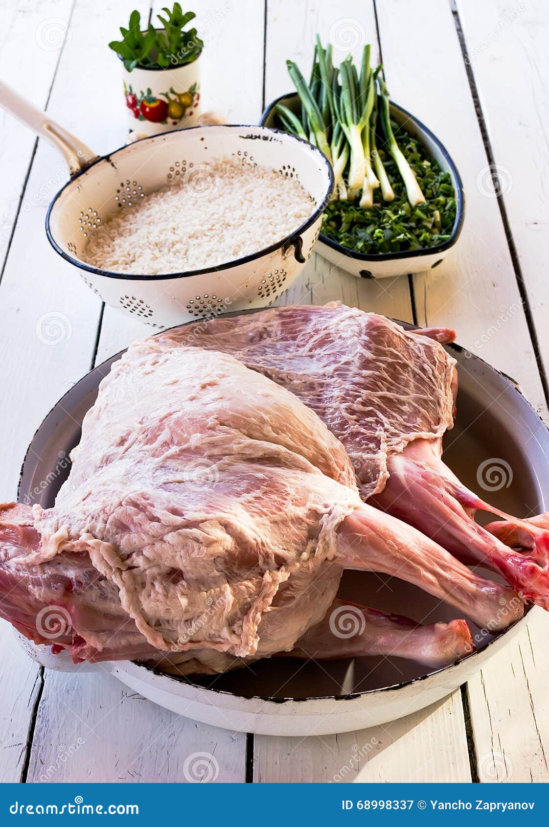 Raw whole lamb stock image. Image of herb, liver, body - 68998337