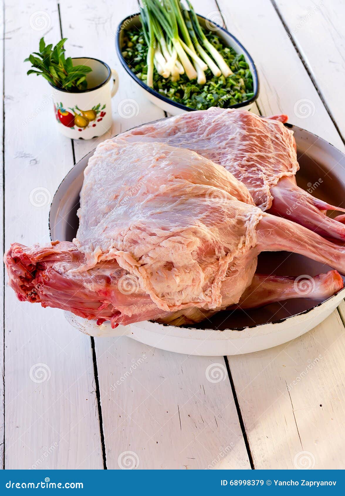 Raw whole lamb stock image. Image of rosemary, sacrificial - 68998379