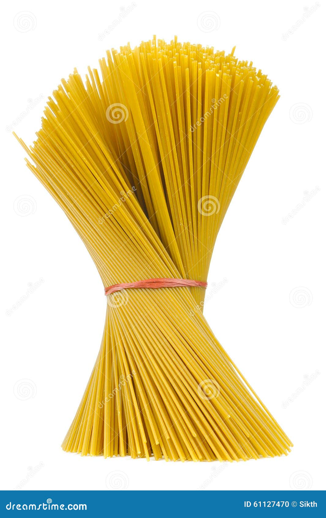 Raw Whole-Wheat Spaghetti Pasta in Bundle Isolated on White Background ...