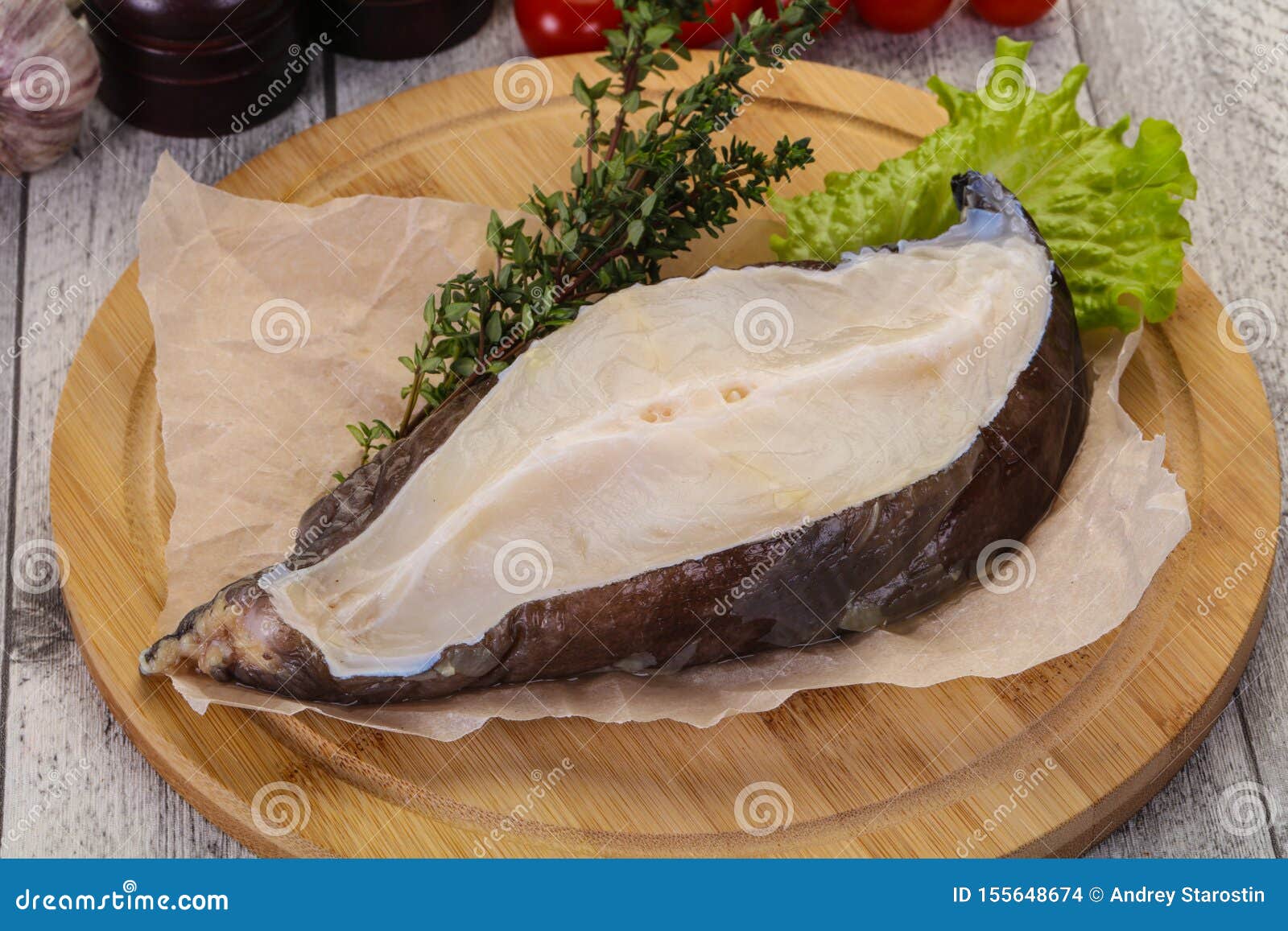 Raw wolffish steak stock photo. Image of cooking, slice - 155648674