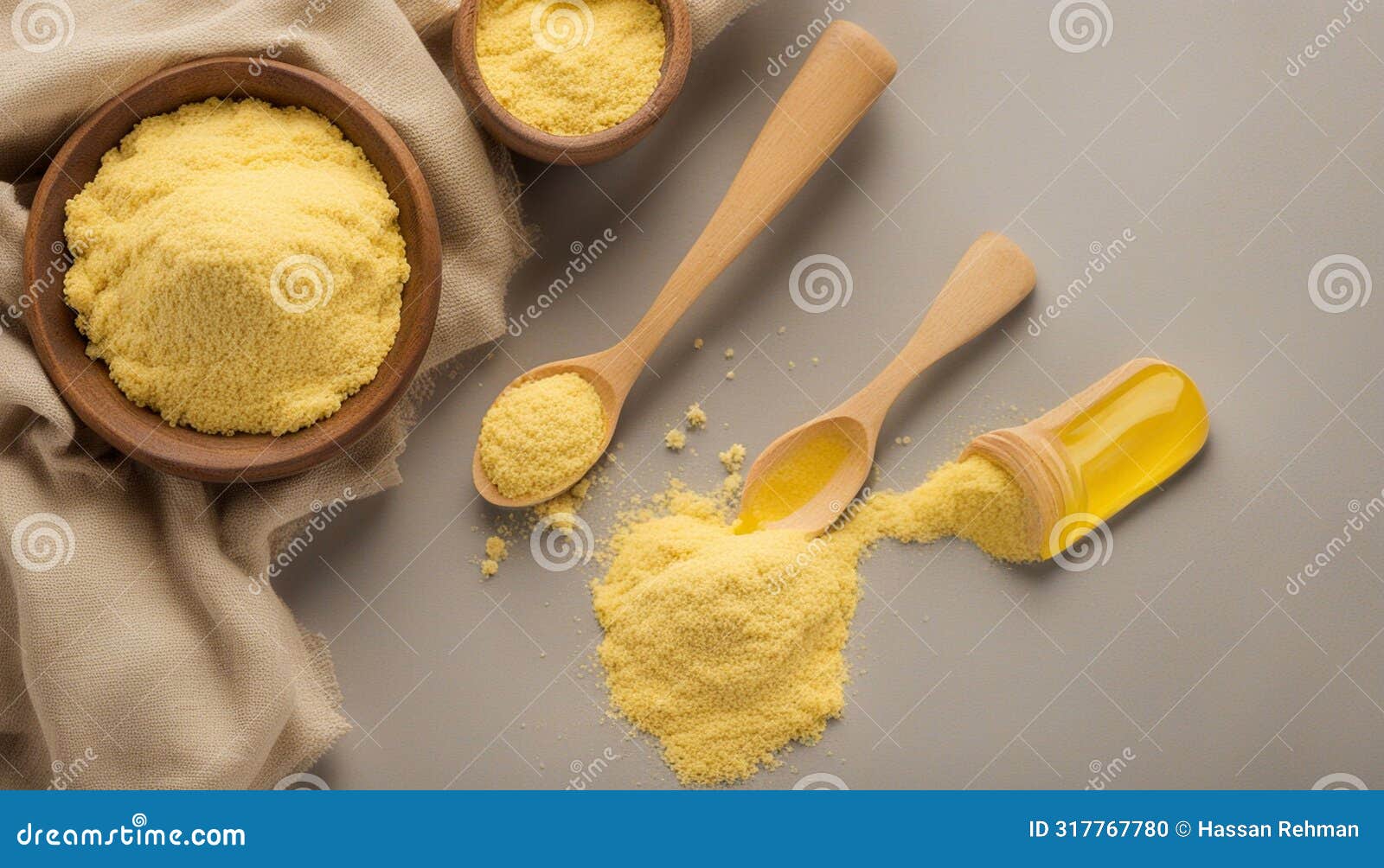 Raw Yellow Organic Nutritional Yeast in a Bowl Stock Illustration ...