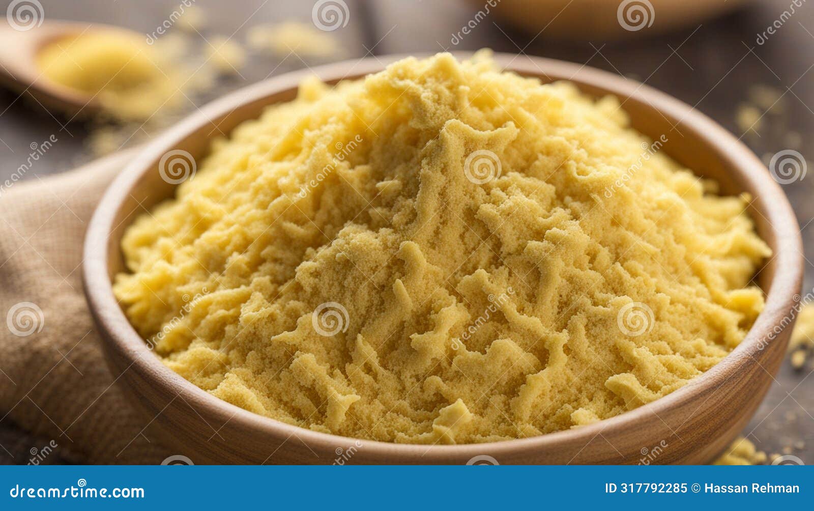 Raw Yellow Organic Nutritional Yeast in a Bowl Stock Illustration ...