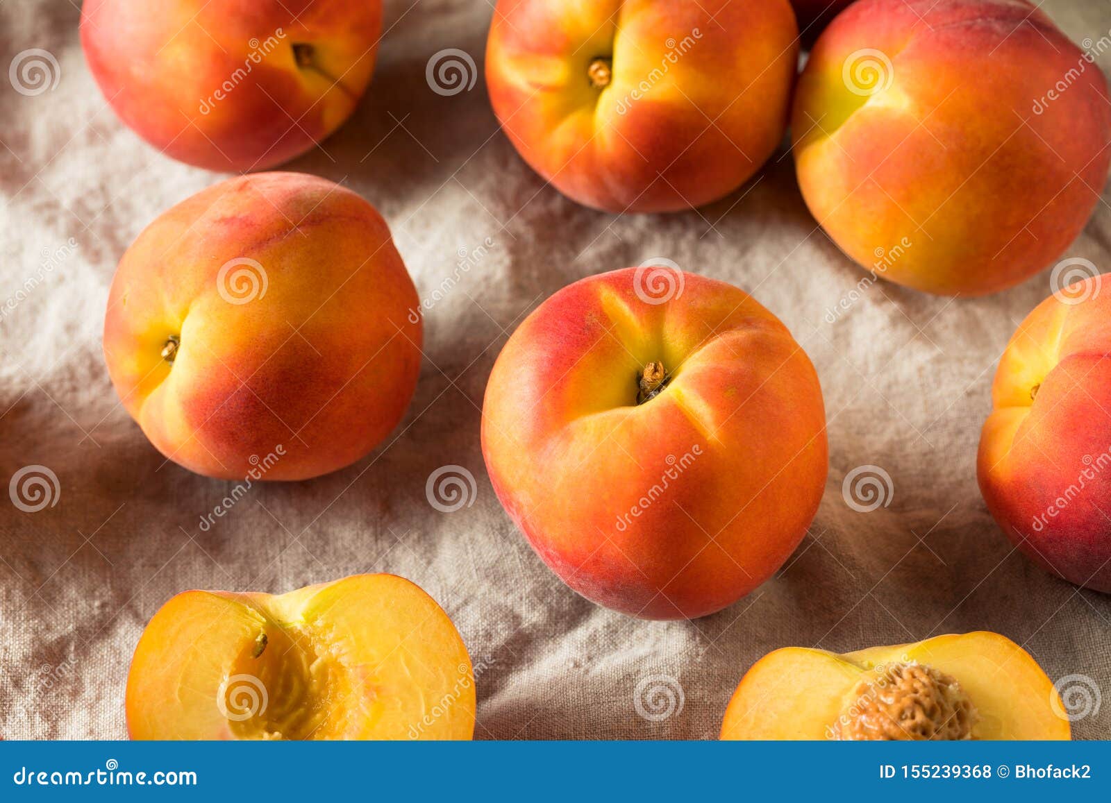 Raw Yellow Organic Peaches stock photo. Image of sweet - 155239368
