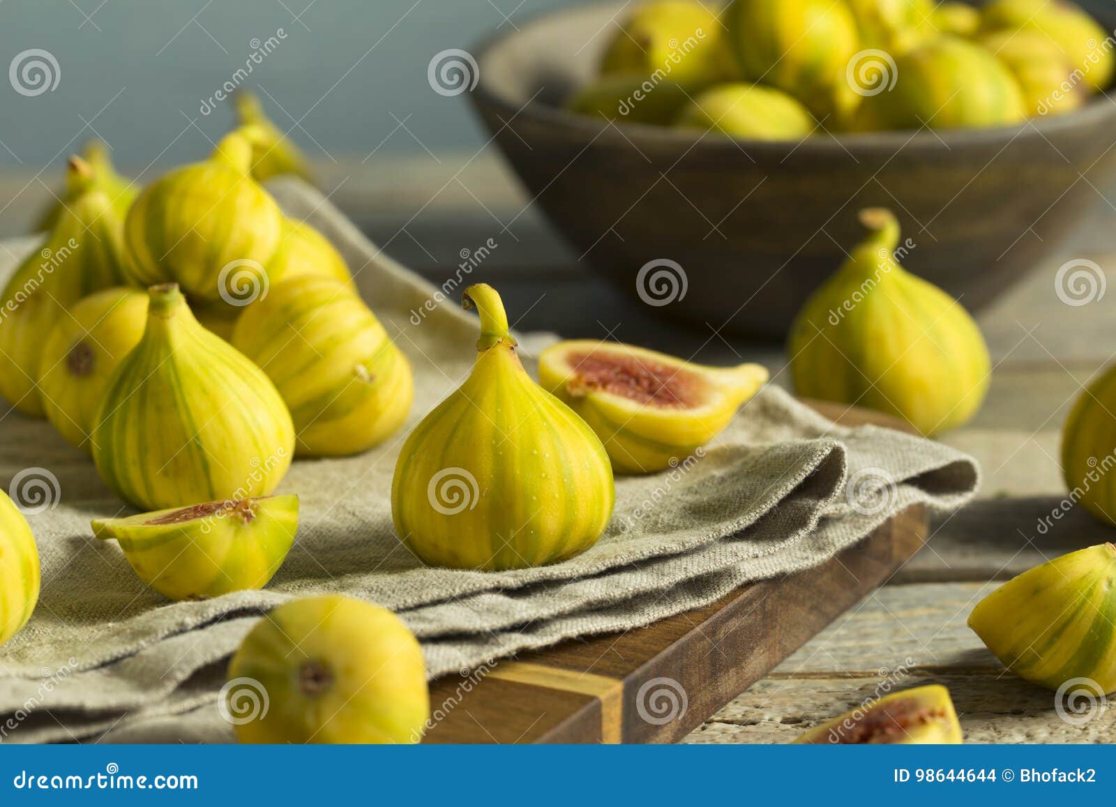 Raw Yellow Organic Tiger Figs Stock Photo - Image of figs, tasty: 98644644