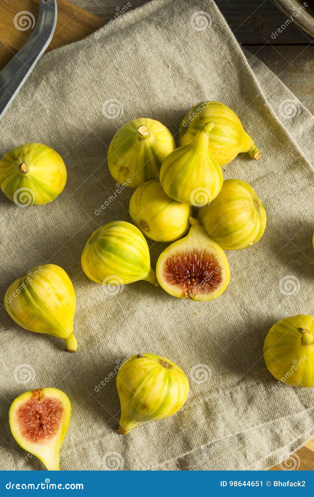 Raw Yellow Organic Tiger Figs Stock Image - Image of green, organic ...
