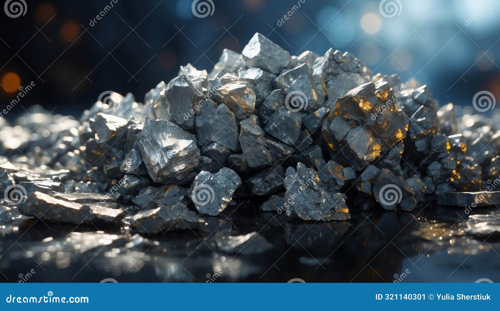Raw Zinc Ore Metallic Texture in Double Exposure Silhouette. Stock ...