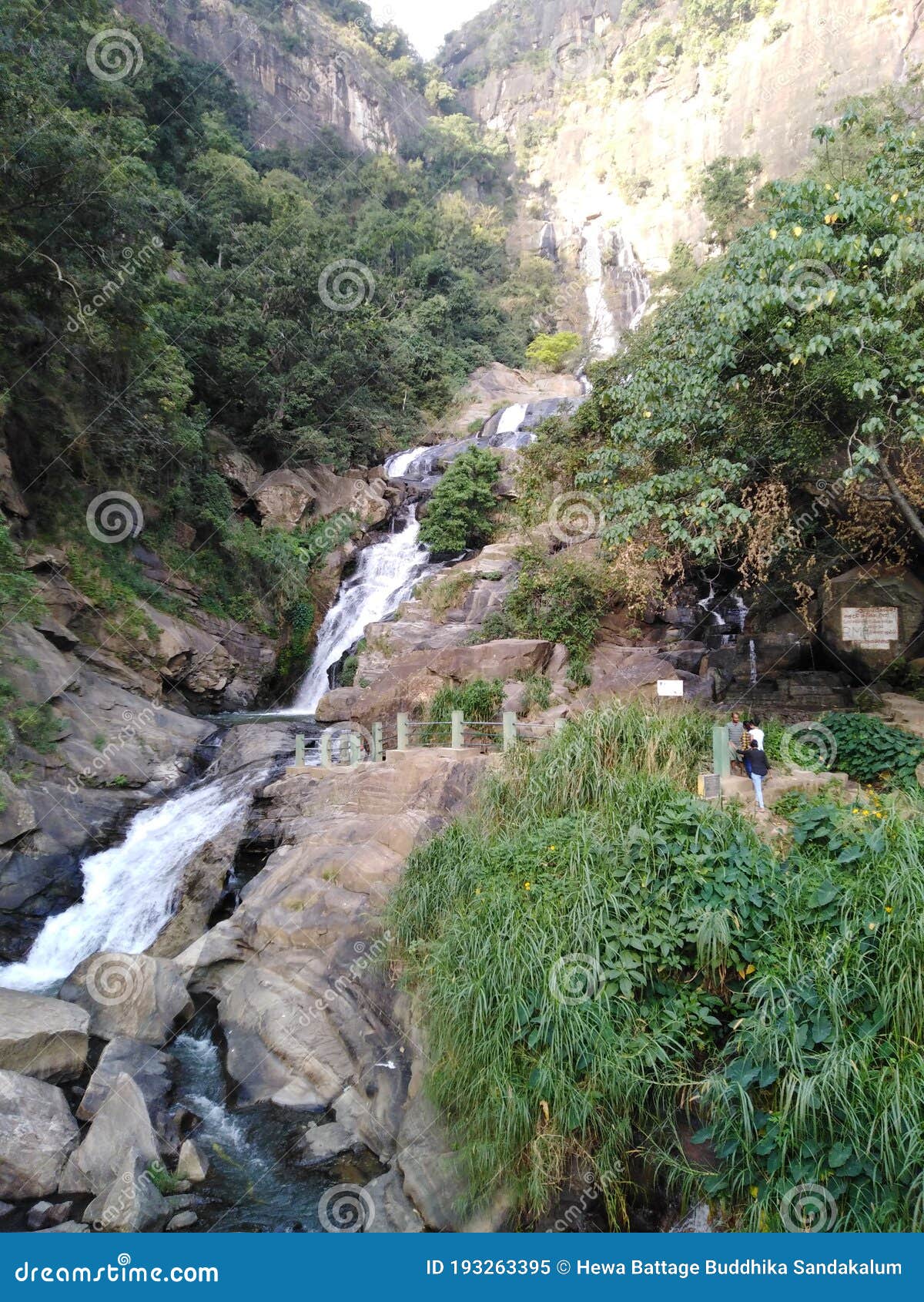 Rawana ella waterfall stock image. Image of river, tree - 193263395