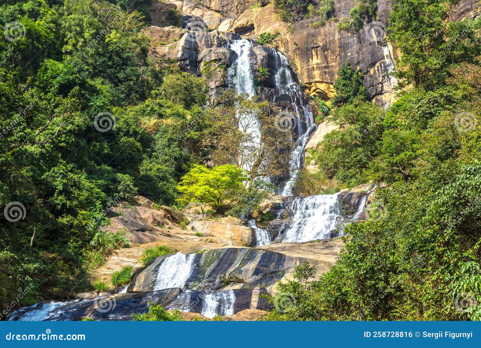 Rawana Waterfall in Sri Lanka Stock Photo - Image of rawanna, high ...