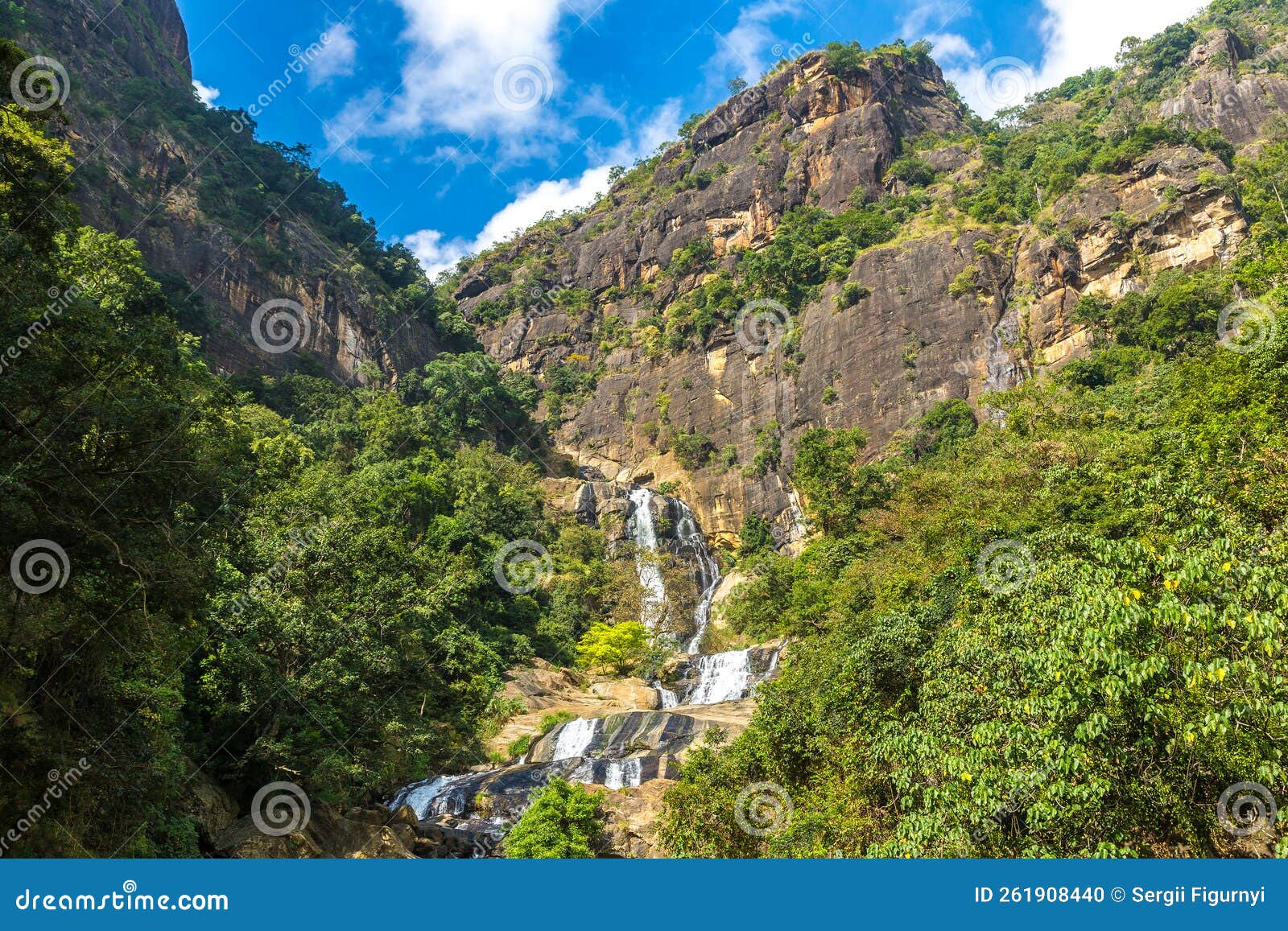 Rawana Waterfall in Sri Lanka Stock Photo - Image of asia, flowing ...