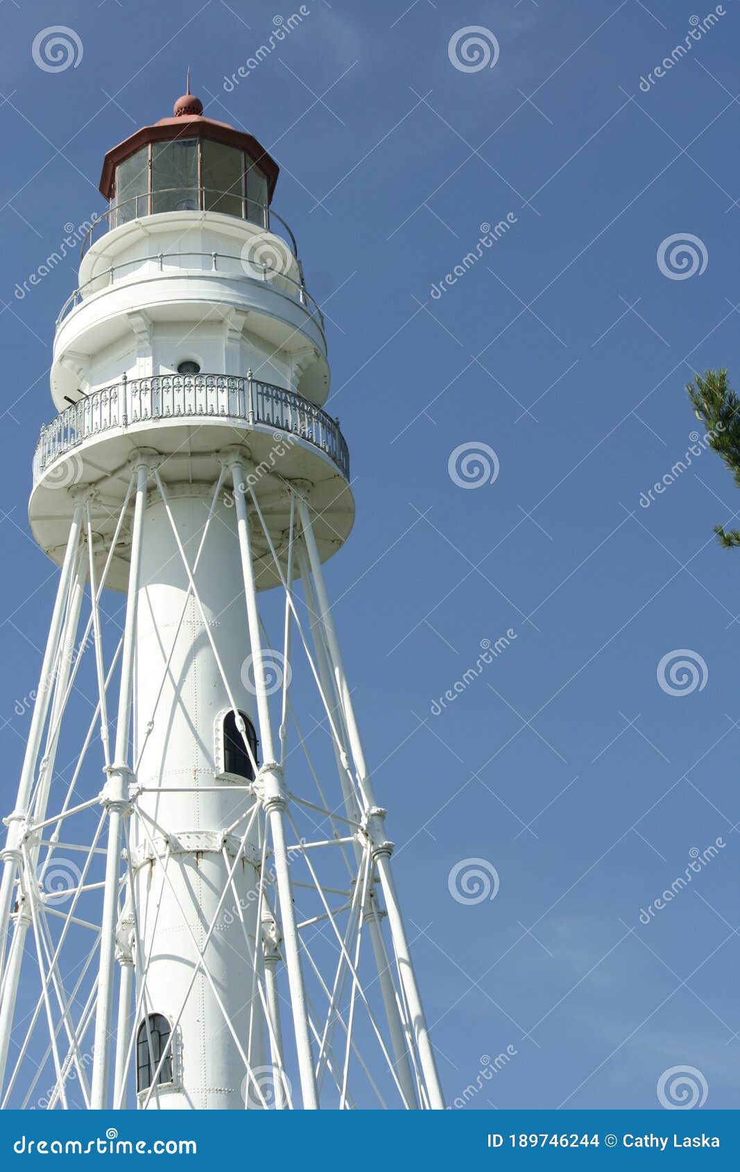 Rawley Point Lighthouse --Operated by Coast Guard Sin Stock Photo ...