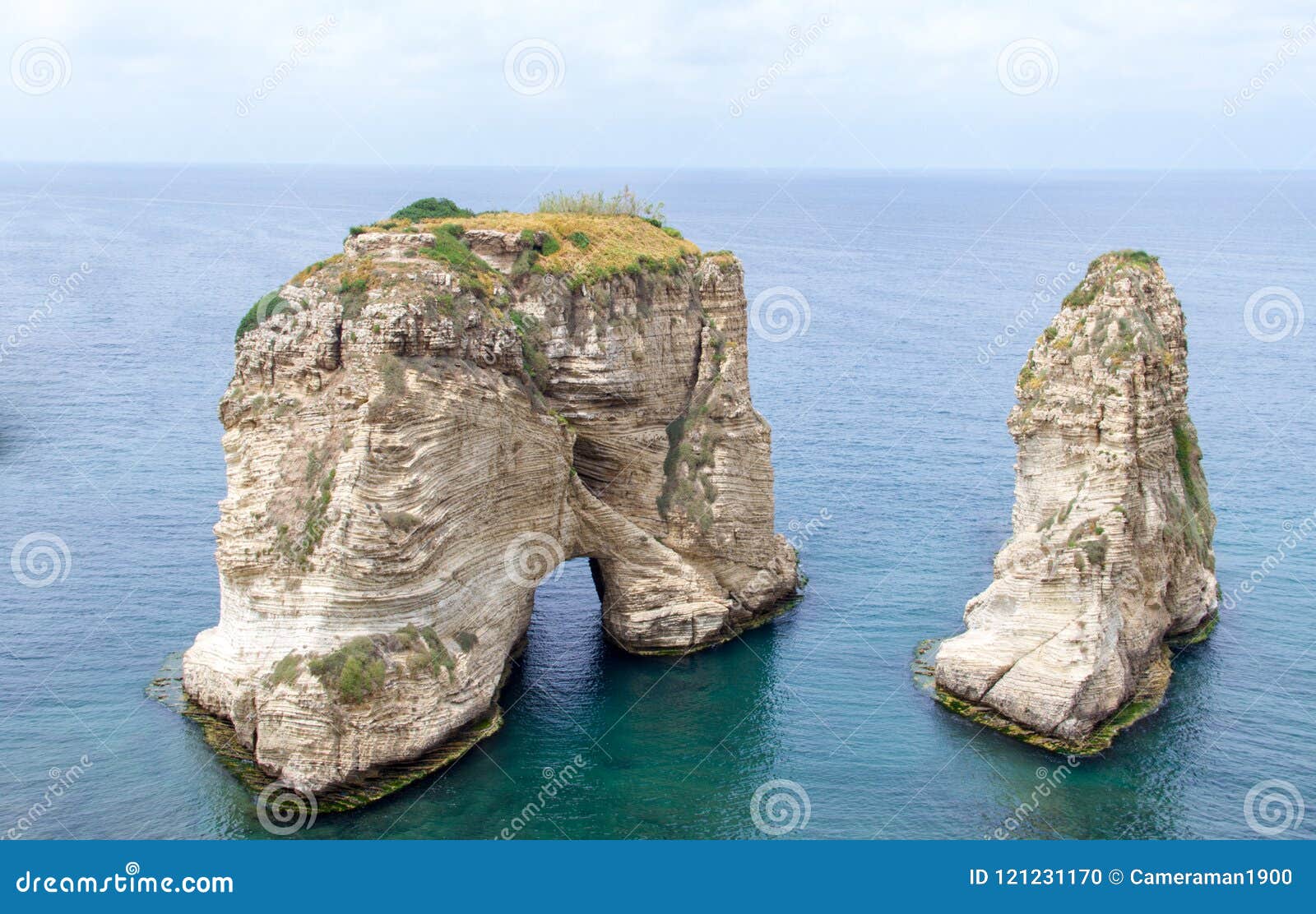 Rawsha Rock in Beirut - Lebanon Stock Photo - Image of light, beautiful ...