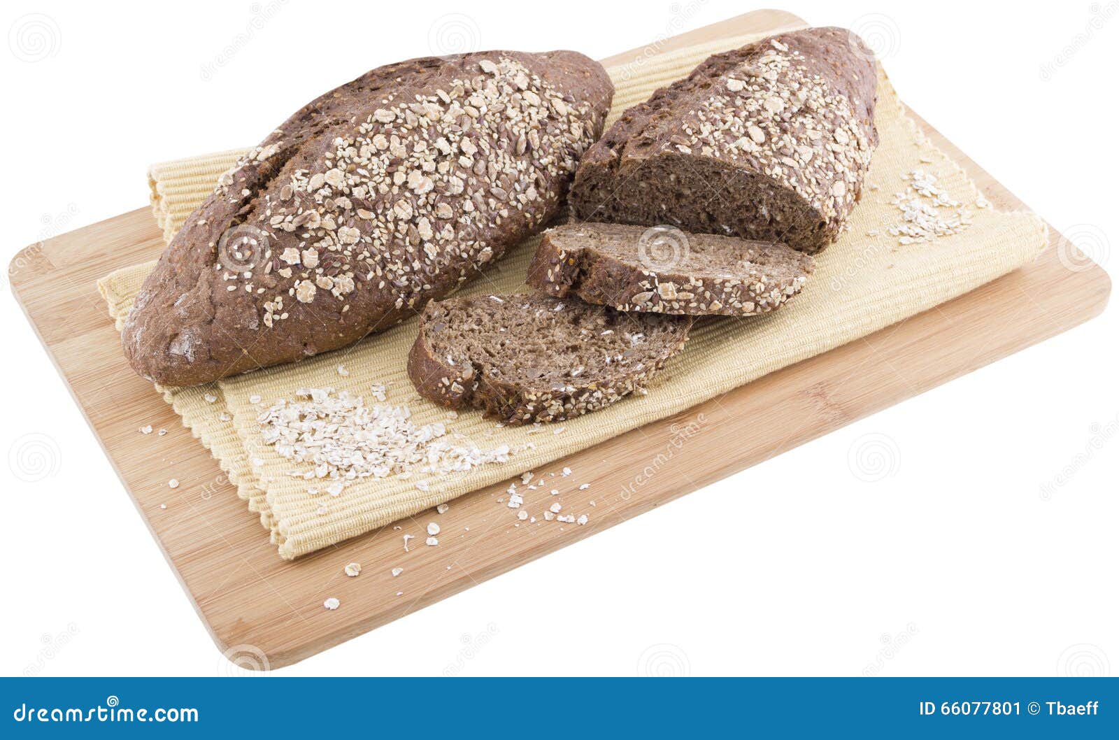 Ray bread on wooden plank stock image. Image of portion - 66077801