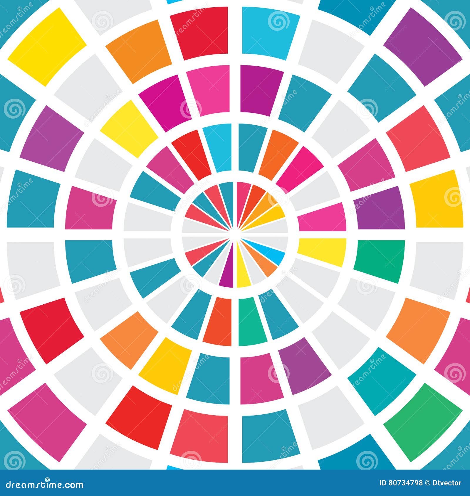 Ray Circle Target Seamless Pattern Stock Vector - Illustration of curve ...