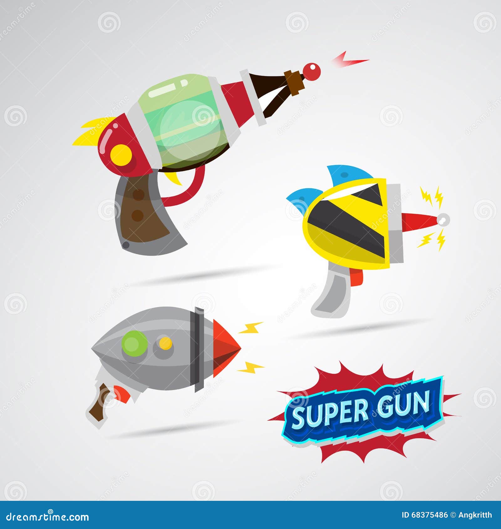 Ray gun cartoon. supergun stock illustration. Illustration of room ...