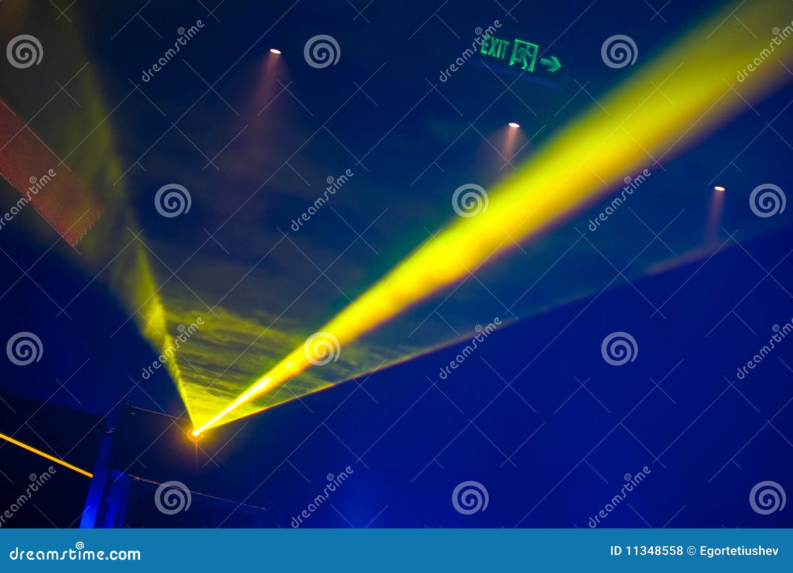 Ray of Laser Yellow Light in Ultraviolet Stock Photo - Image of color ...