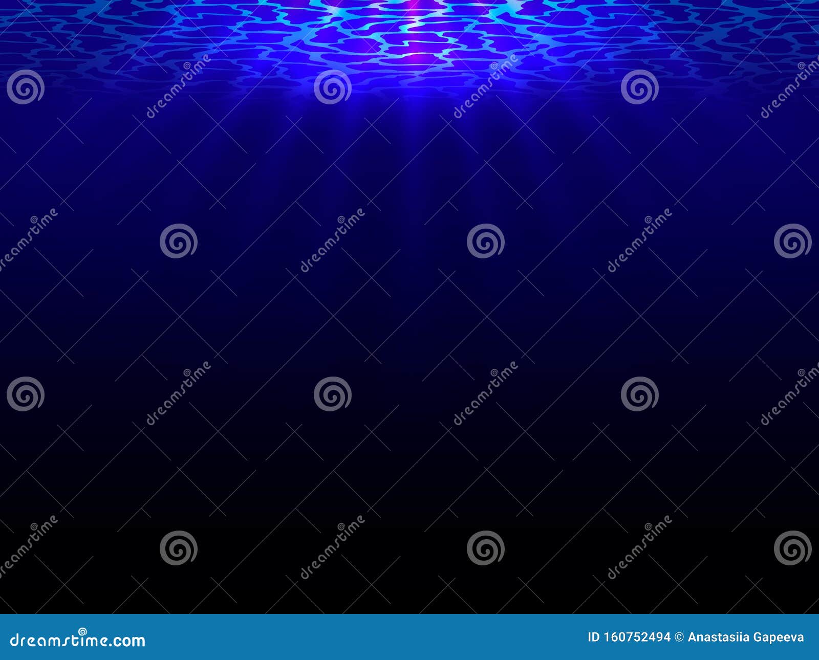 Ray of Light in Deep Water. Vector Illustration for Poster Stock ...