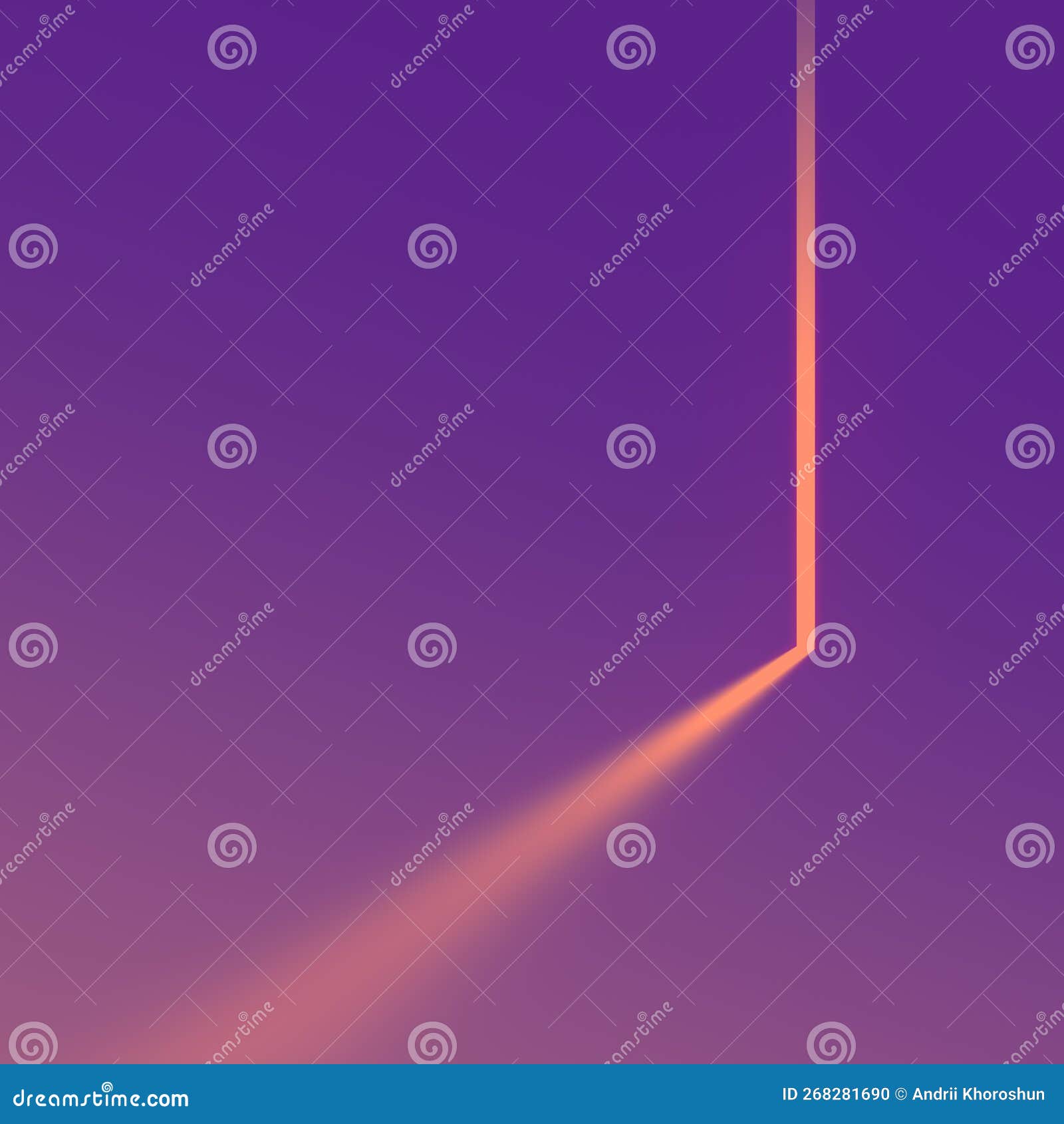 Ray of Light Falling on Surface through Opened Door. Bright Abstract ...