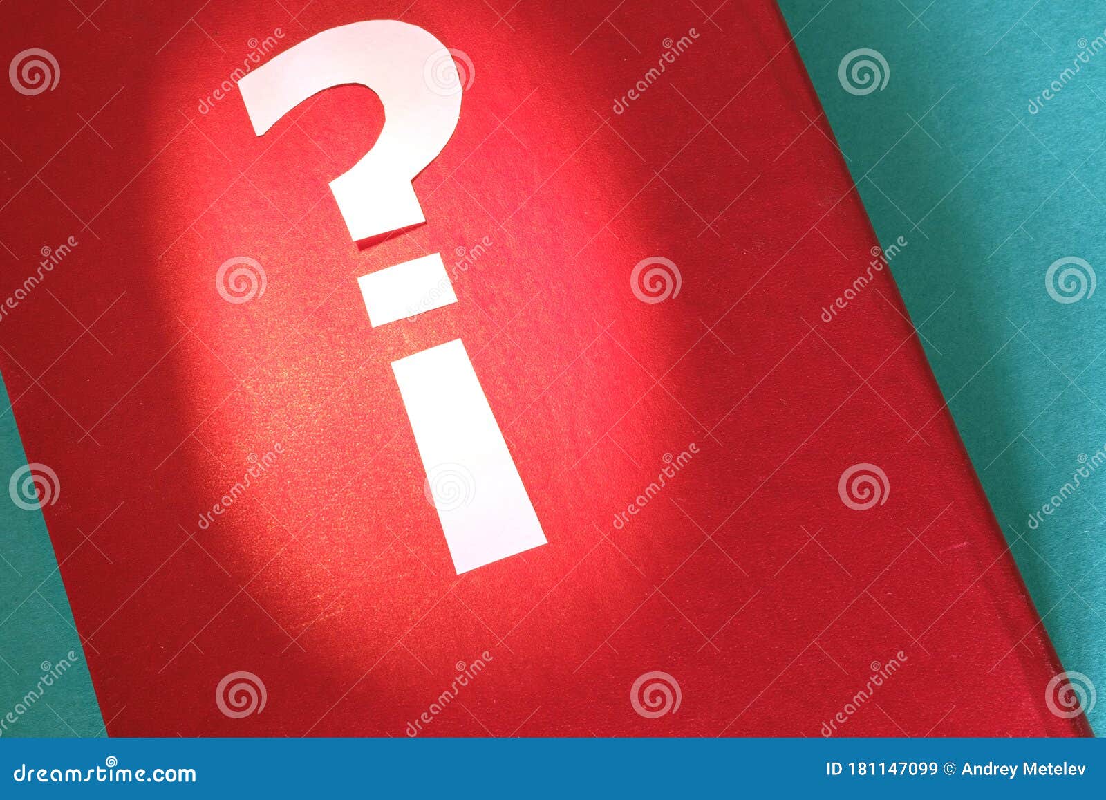 A Ray of Light Illuminates the Subject and an Exclamation Mark on a Red ...