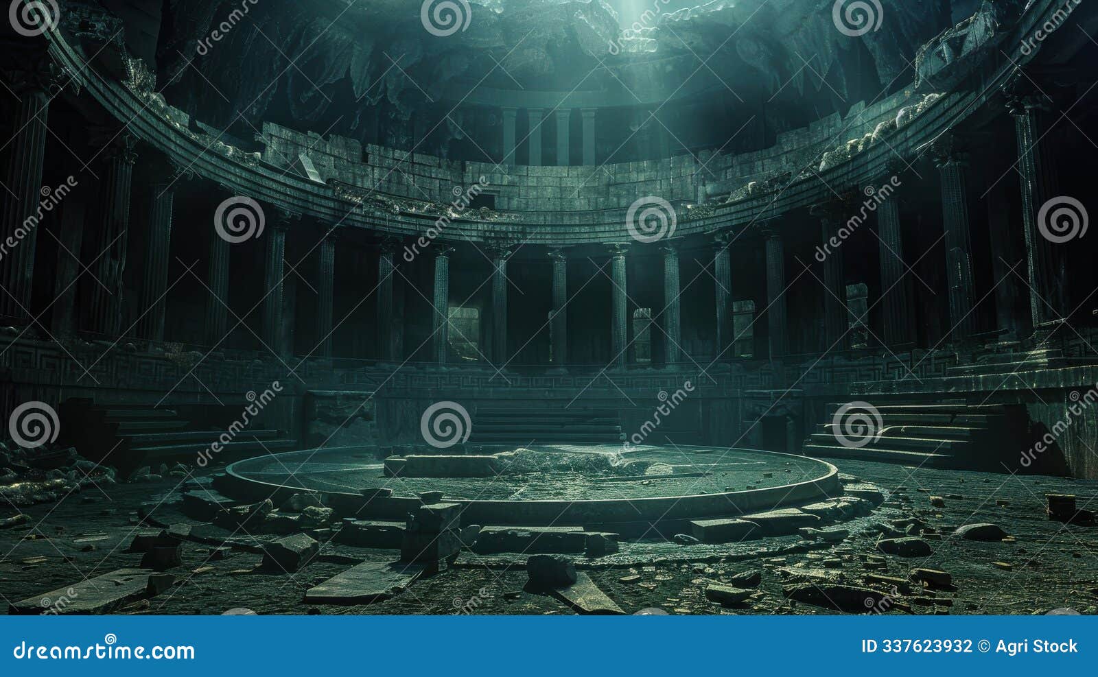 A Circular Temple Surrounded By Flowers Stock Photography ...