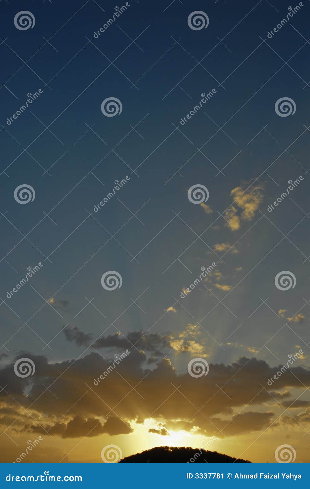 Ray of Light on Top of Hill Stock Image - Image of blue, illuminate ...
