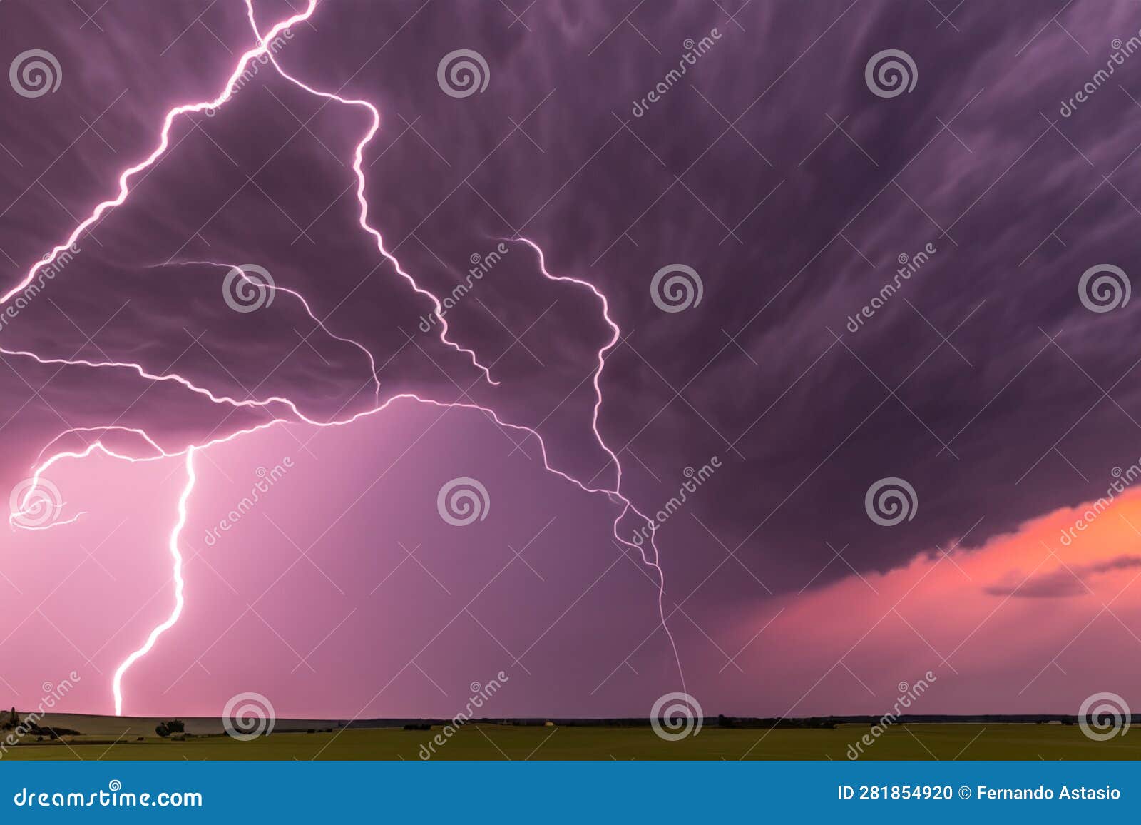 Ray. Lightning Storm. Lightning Bolt Storm. Fork Lightning Striking ...
