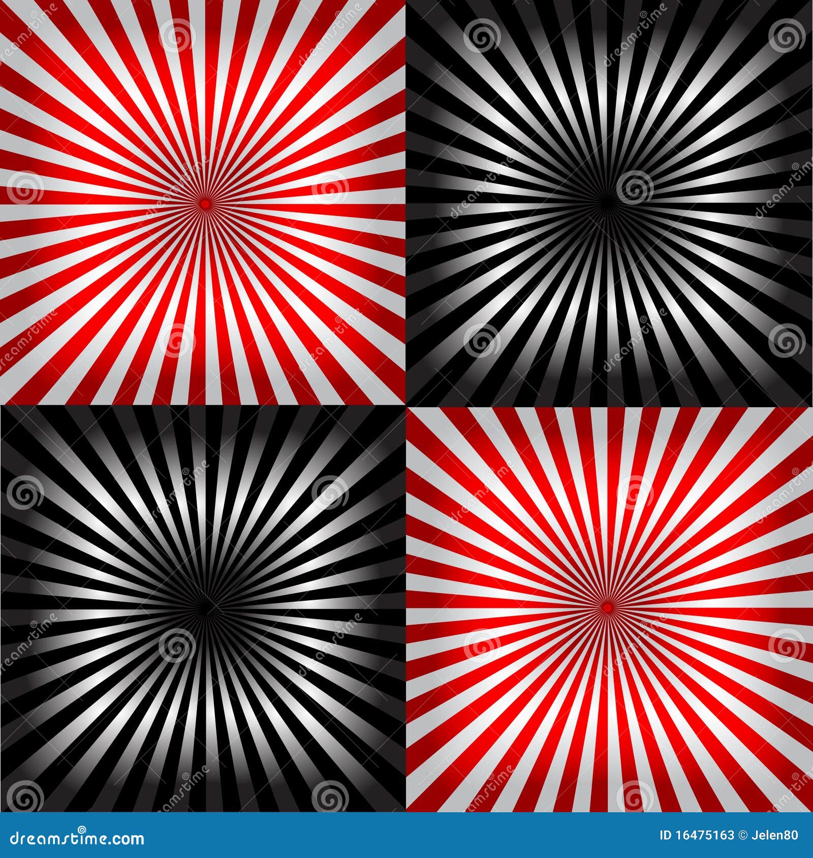 Ray Pattern Black & White & Red Background Stock Vector - Illustration ...