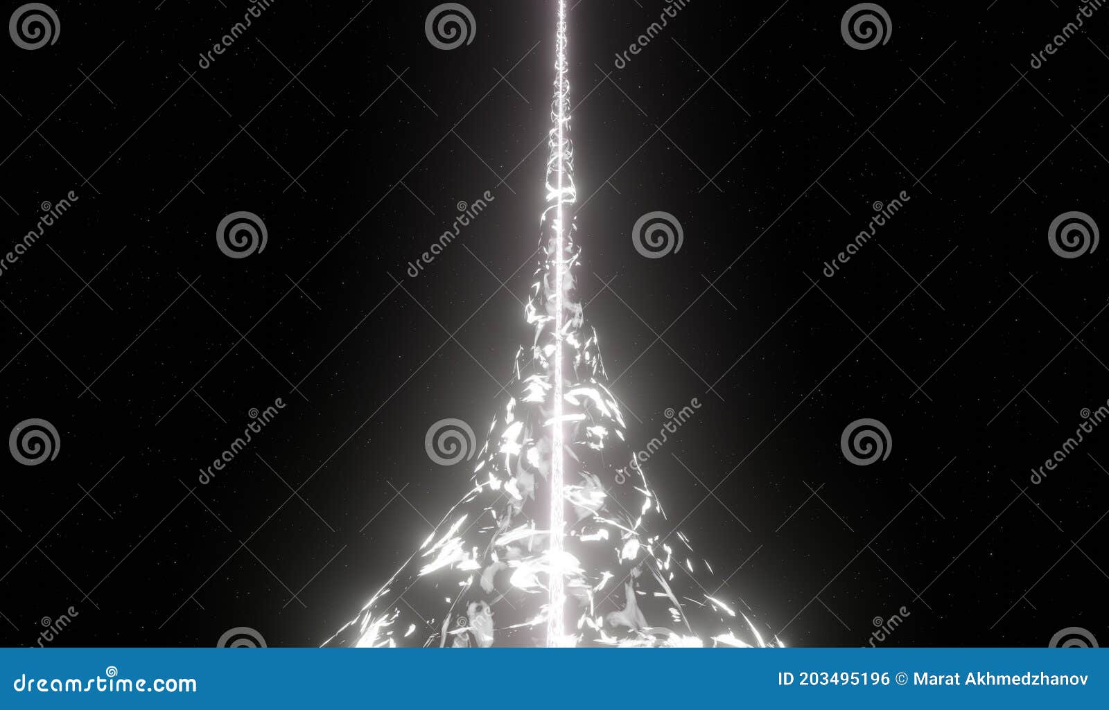 Ray of Plasma Laser Beam Light Space 3D Rendering Stock Illustration ...