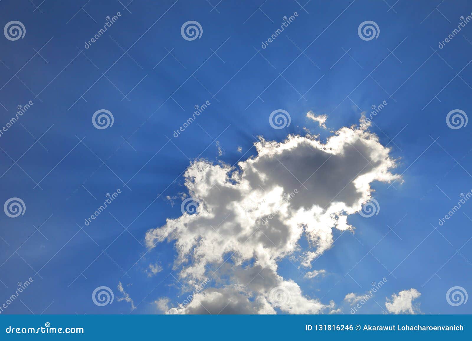 Beautiful Ray of Sun Light Shine through the Cloud with Silver Lining ...