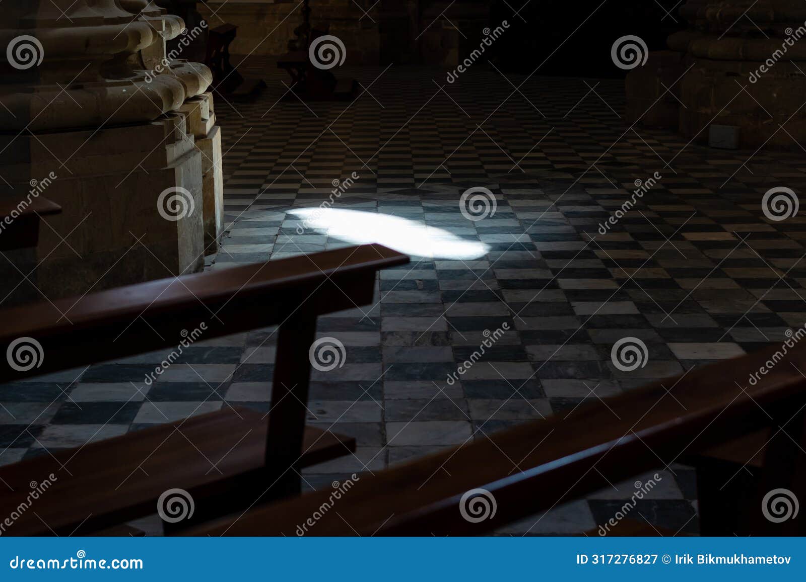 Ray of Sunlight on the Floor of Cathedral Stock Image - Image of ...