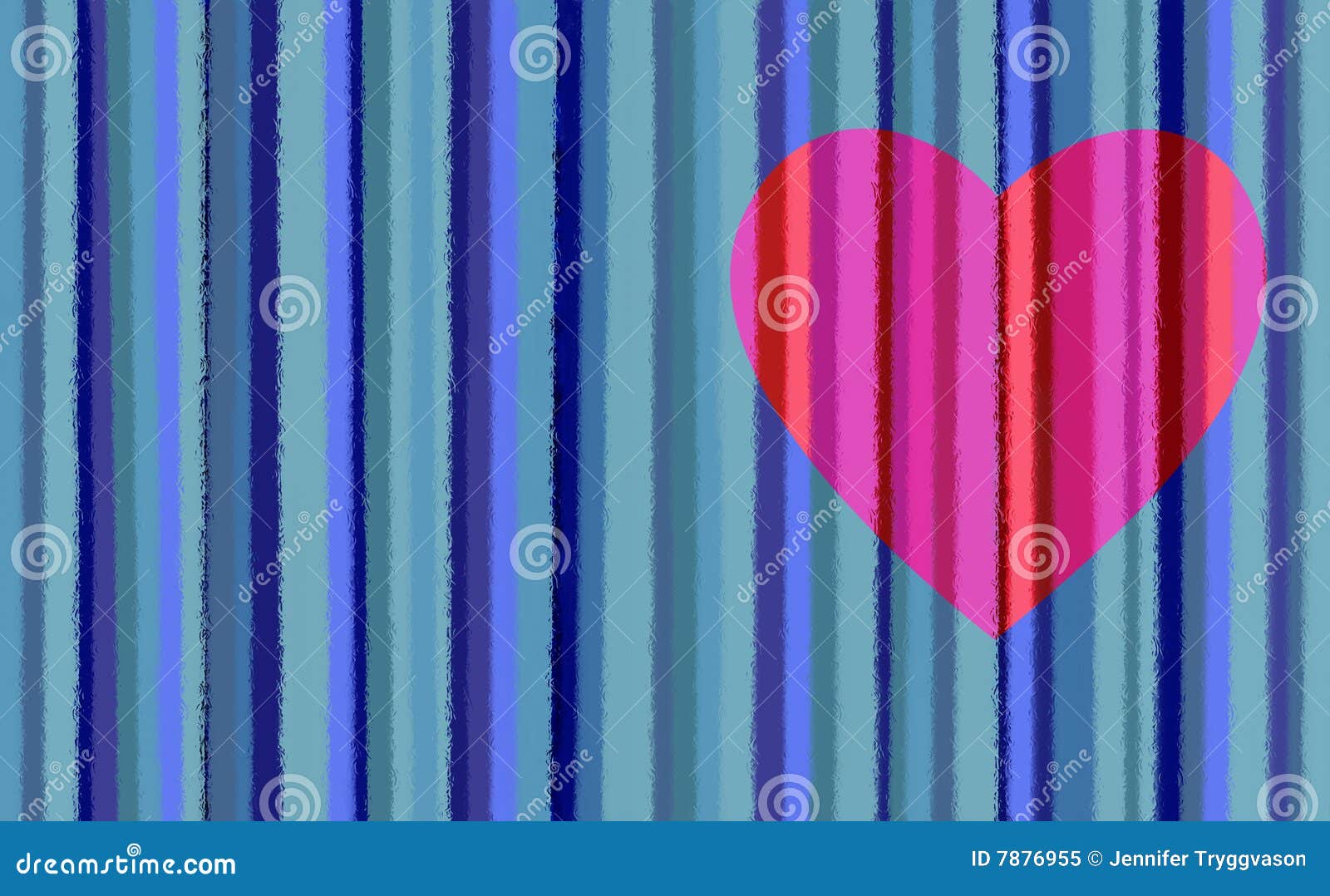 Rayas Azules Con El Corazón Rosado Stock de ilustración - Ilustración ...