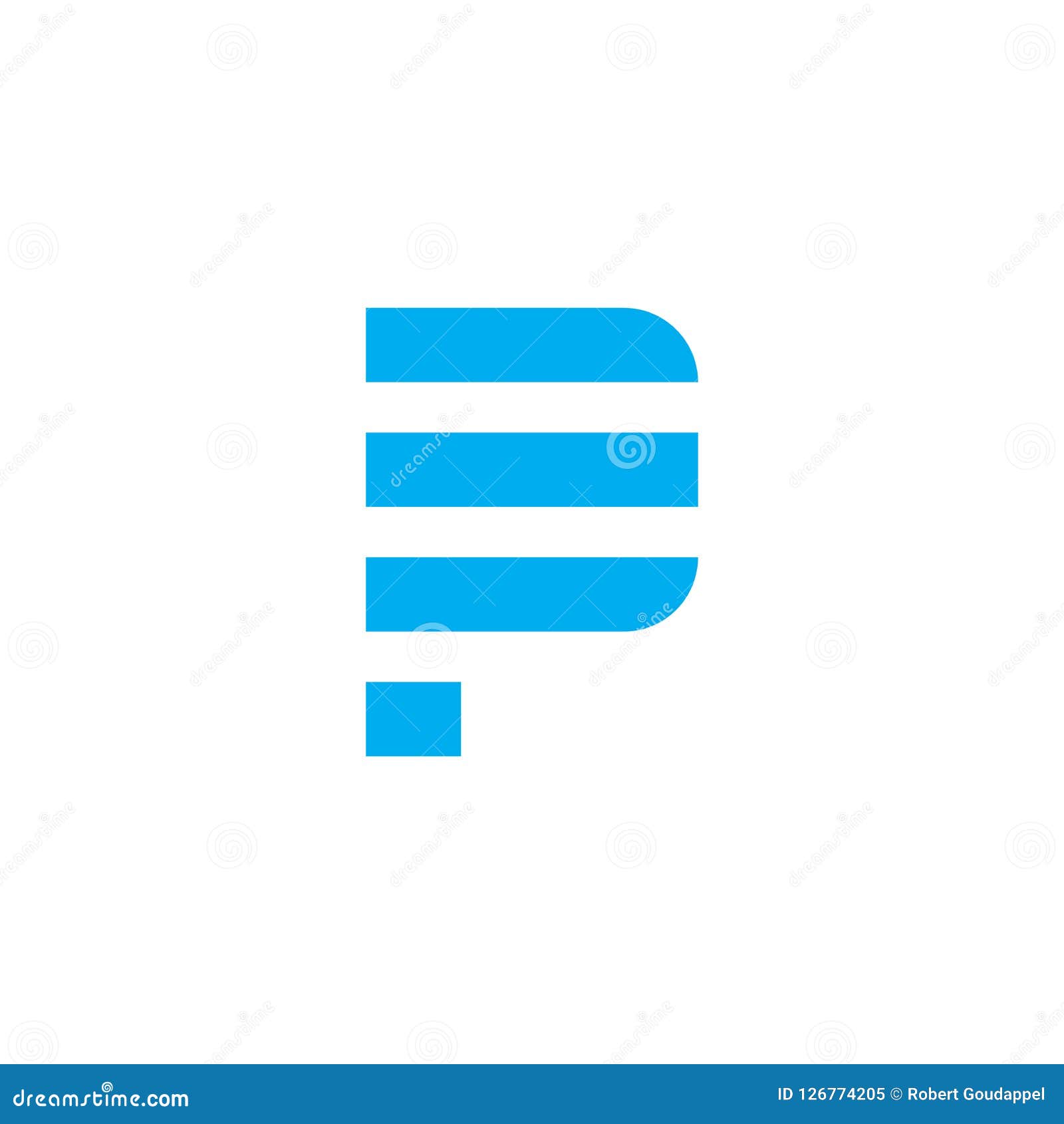 Rayas Azules De Logo Letter P Del Vector Ilustración del Vector ...