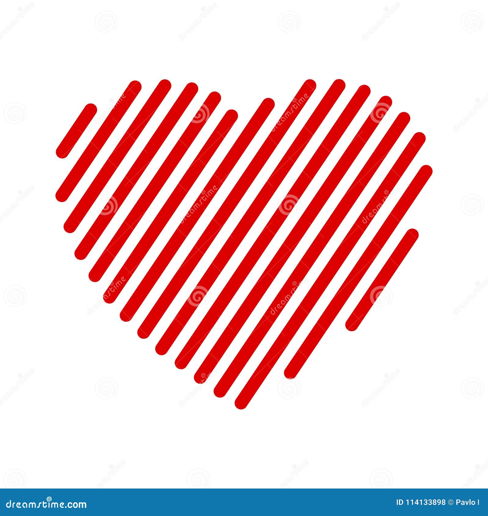 Rayas rojas del corazón - stock de ilustración. Ilustración de ...