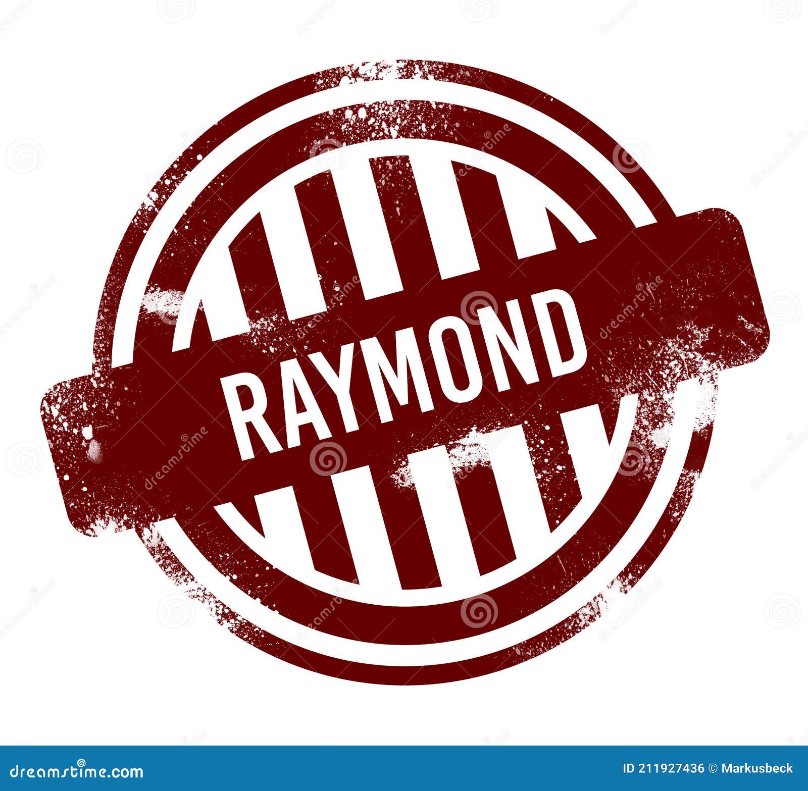 Raymond - Red Round Grunge Button, Stamp Stock Illustration ...