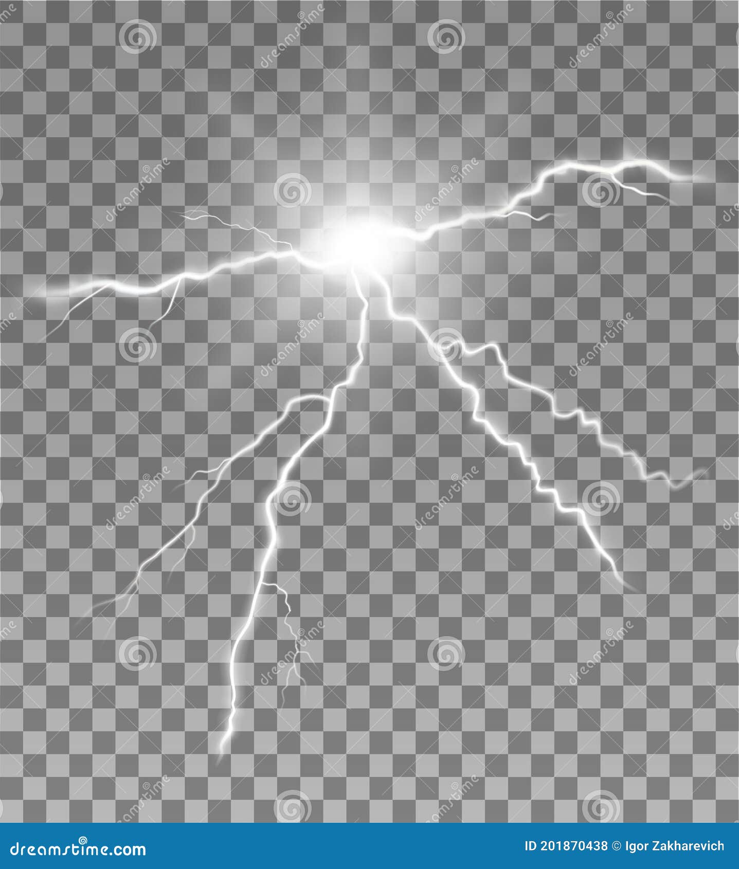 Rayo Brillar Con Flash En Fondo Transparente Ilustración del Vector ...