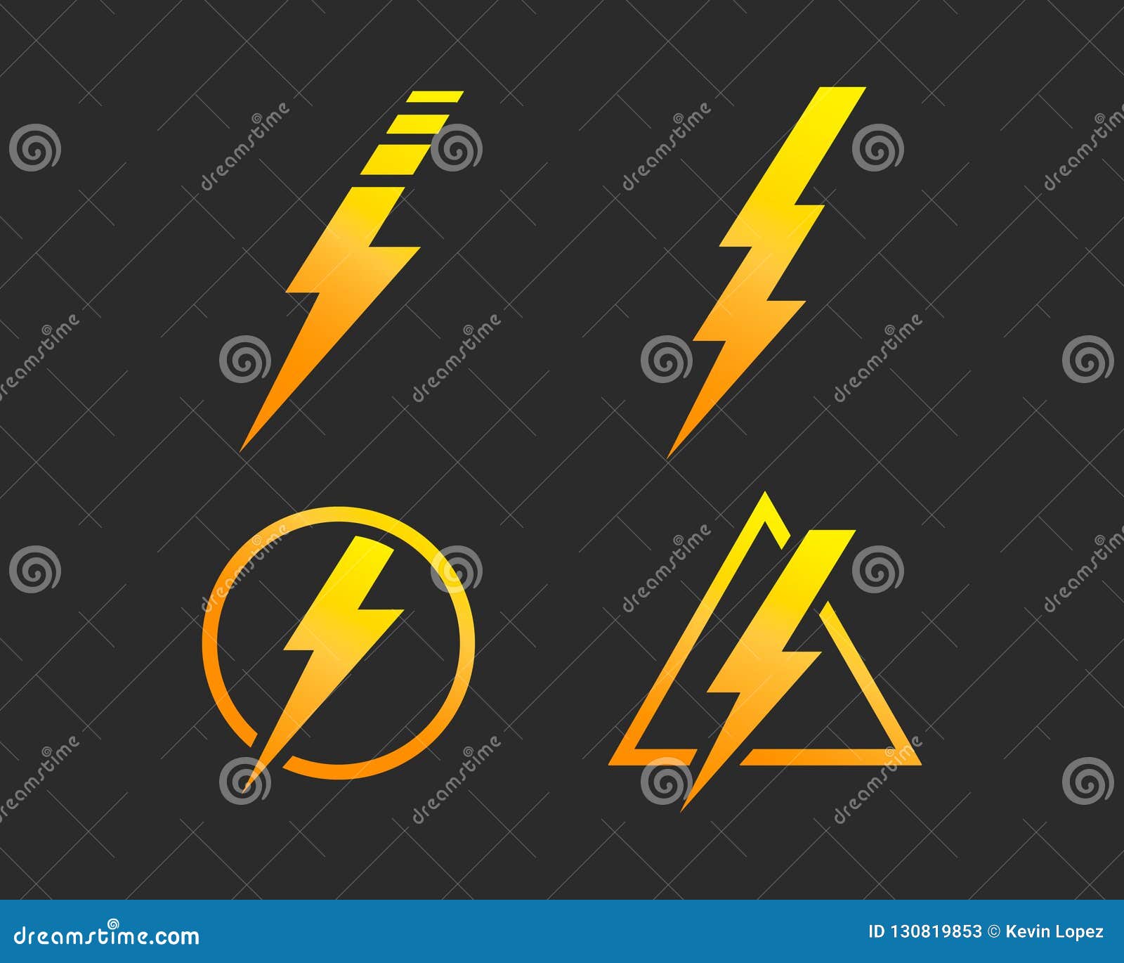 Rayo, Sistema Del Vector Del Poder De La Electricidad Ilustración del ...