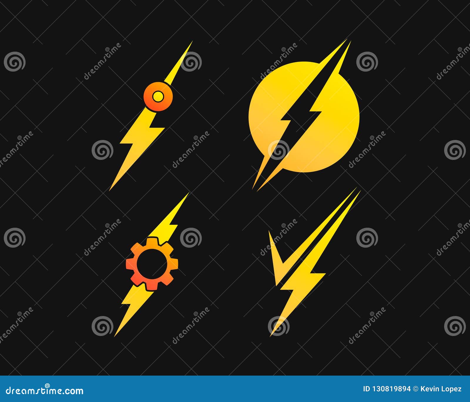 Rayo, Sistema Del Vector Del Poder De La Electricidad Ilustración del ...