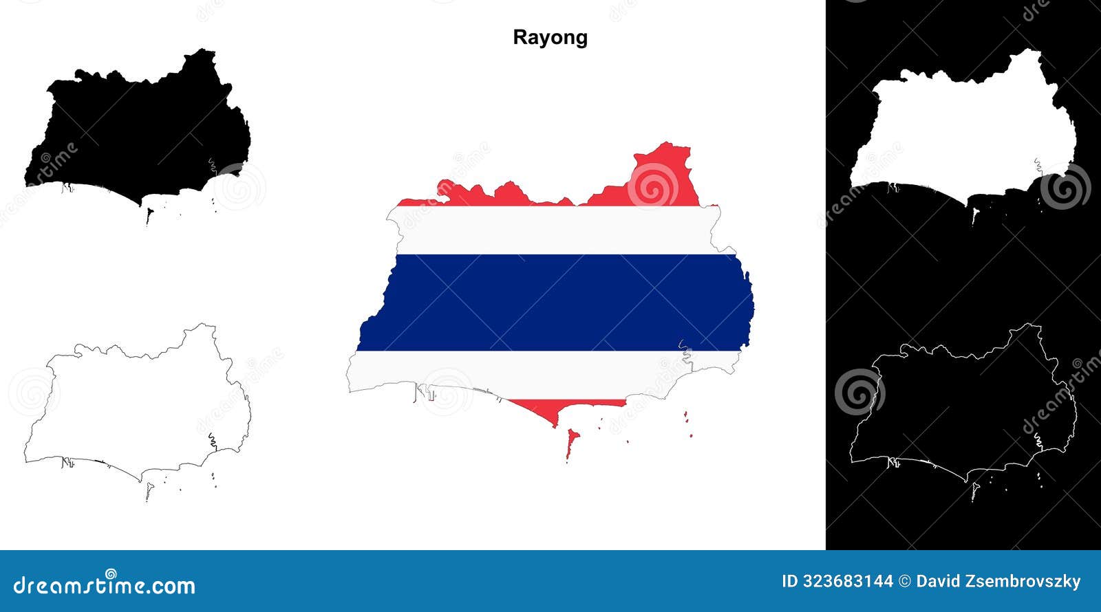 Vector Map Of Rayong Modern Outline, High Detailed Vector Illustration ...