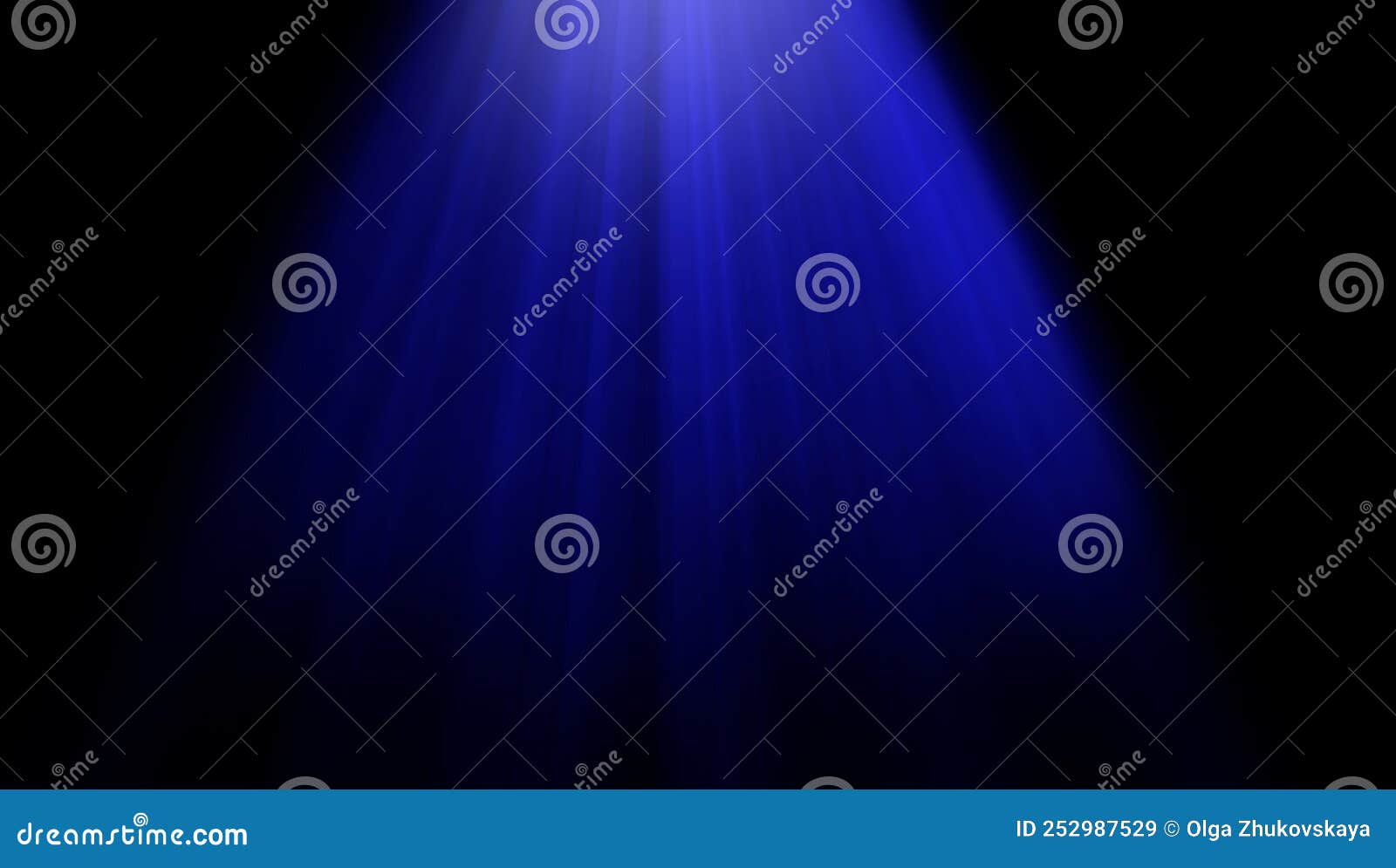 Rayos Azules De Luz Desde Arriba Sobre Negro Stock de ilustración ...