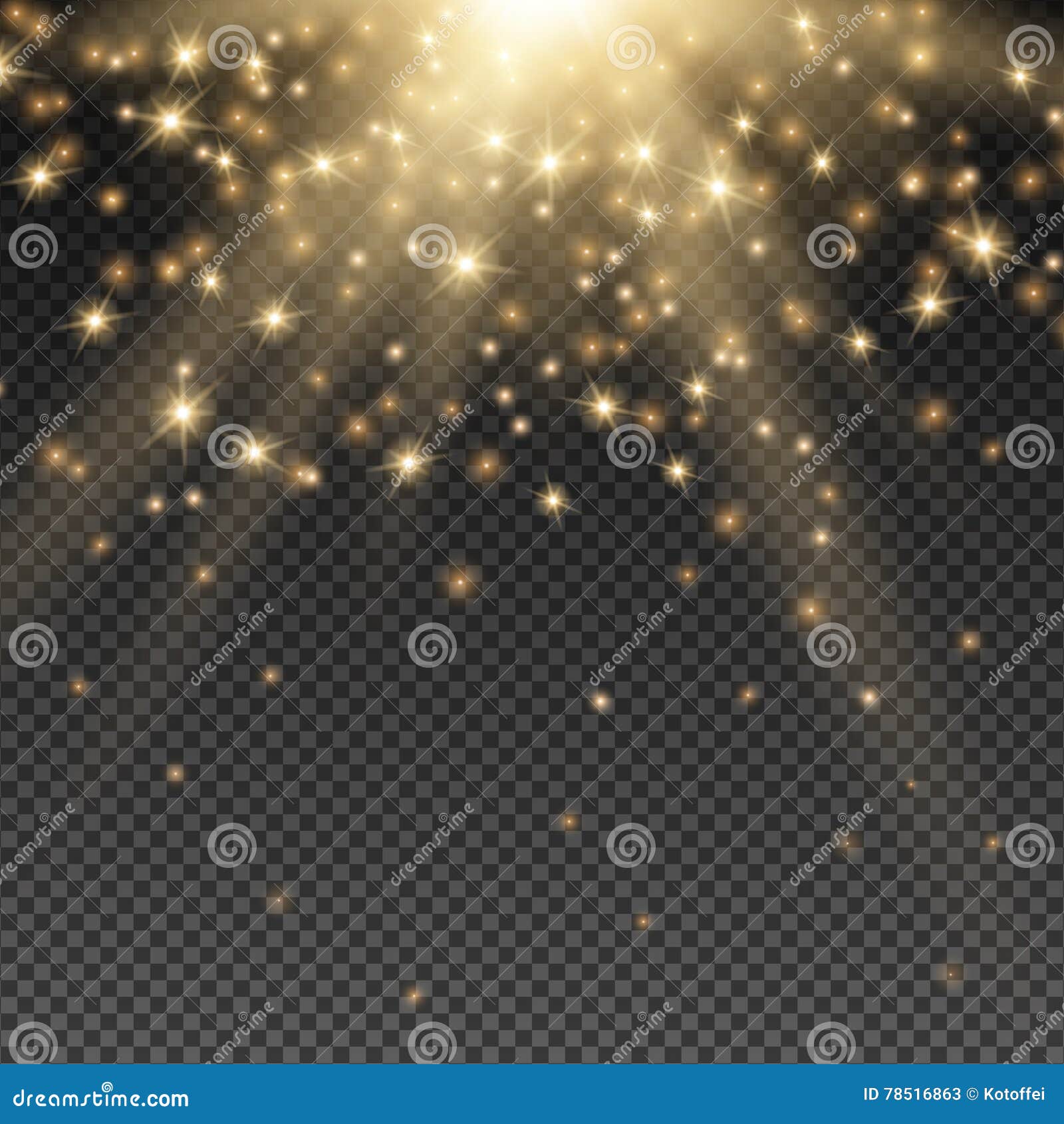 Rayos de oro de Sun ilustración del vector. Ilustración de chispas ...