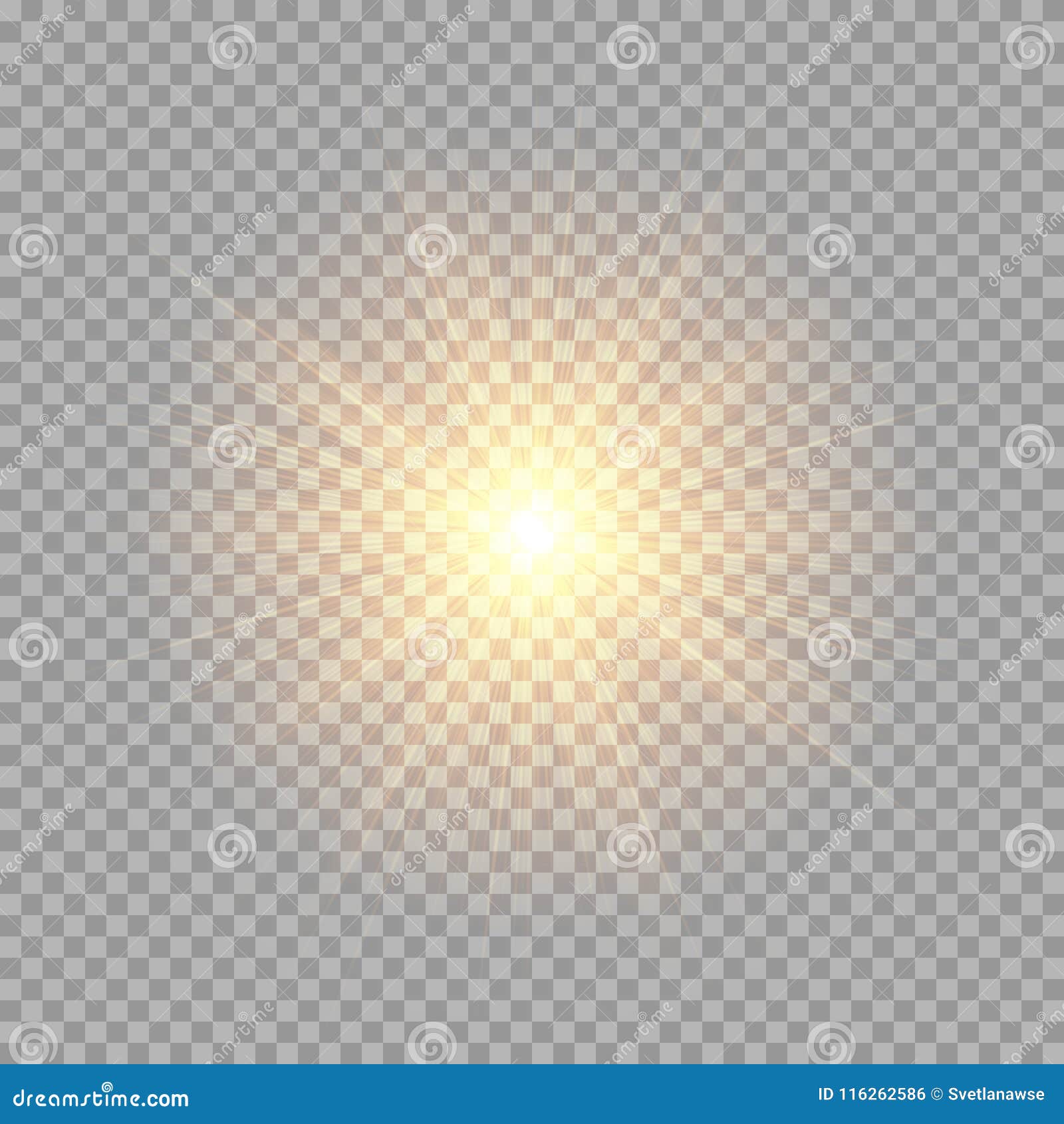 Rayos De Oro En Un Fondo Transparente Ilustración del Vector ...