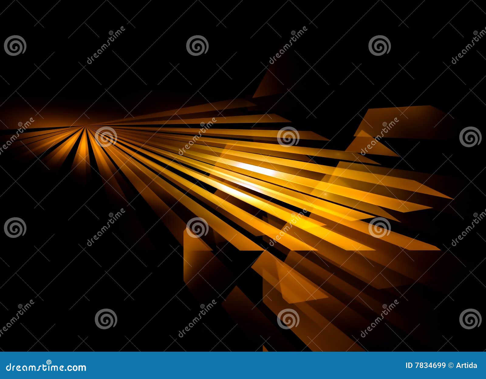 Rayos de oro, perspectiva stock de ilustración. Ilustración de ...