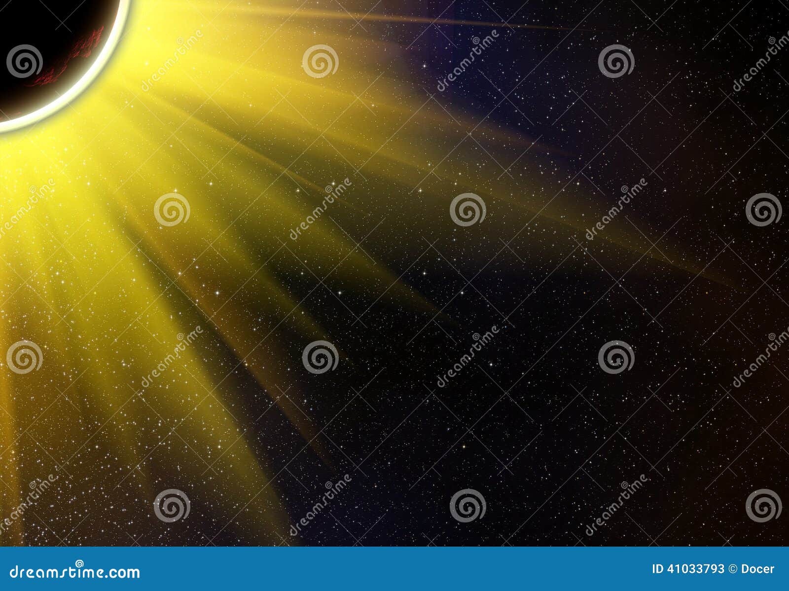 Rays Beam Of Planet On A Space Stars Backgrounds Royalty-Free Stock ...