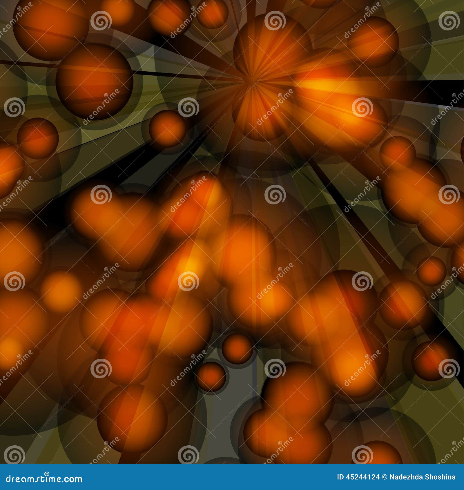 Rays and bubbles stock illustration. Illustration of effect - 45244124